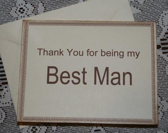 Thank You for Being My Best Man Best Man Thank You Card Thank You to My ...