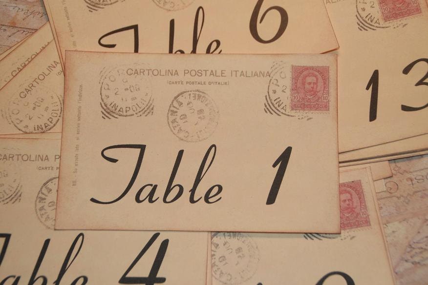 Wedding Table Number Cards Italian Wedding Vintage Postcard - Etsy