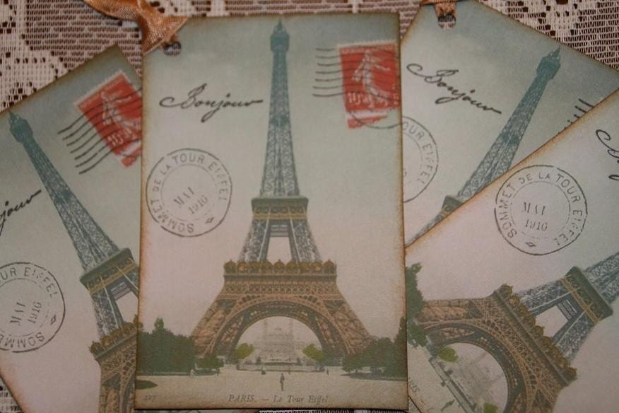 Eiffel Tower Gift Hang Tags - Etsy