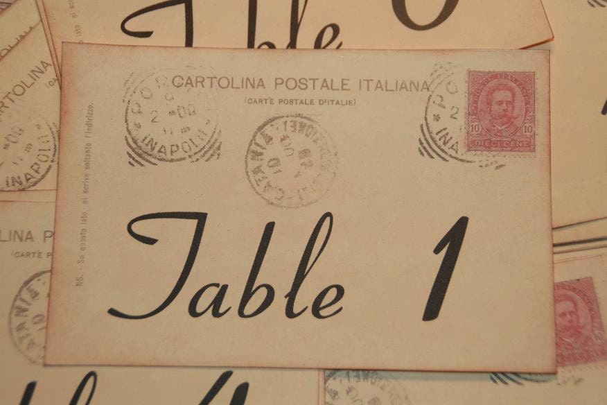 Wedding Table Number Cards Italian Wedding Vintage Postcard - Etsy