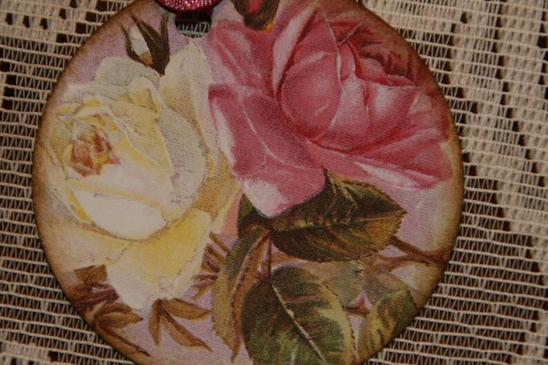 Pink and White Roses Gift Tags, Shabby Roses Round Tags, Pink Roses - Etsy