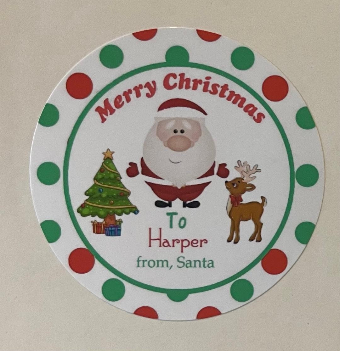 From Santa Christmas Labels, Merry Christmas Stickers, Personalized ...
