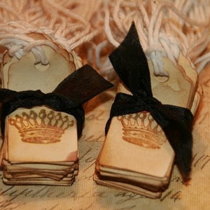 Price Tags 100 Paris Inspired Crown Primitive Tags - Etsy