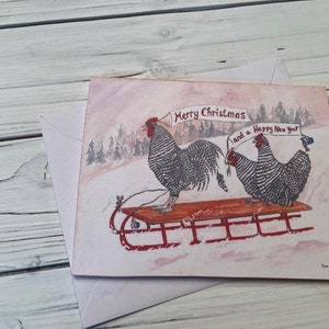Chicken Christmas Card Set With Envelopes,hostess Gift, Gift for ...
