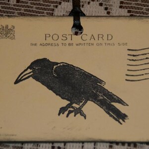 Black Crow Gift Tags Primitive Raven Halloween Fall Tags Qty 8 - Etsy
