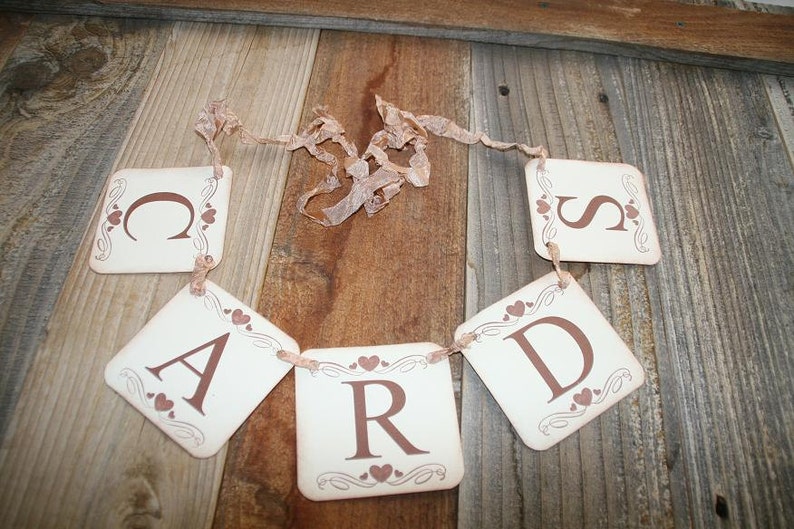 Cards Banner Wedding Garland Cards Sign Rustic Wedding - Etsy