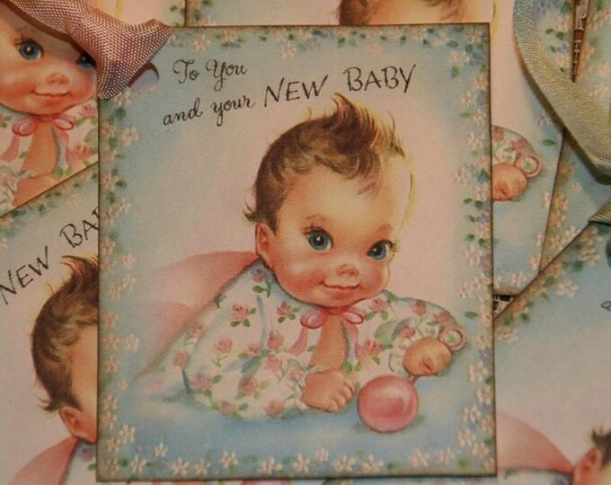 For the New Baby Gift Tags Baby Shower Favor Tags - Etsy