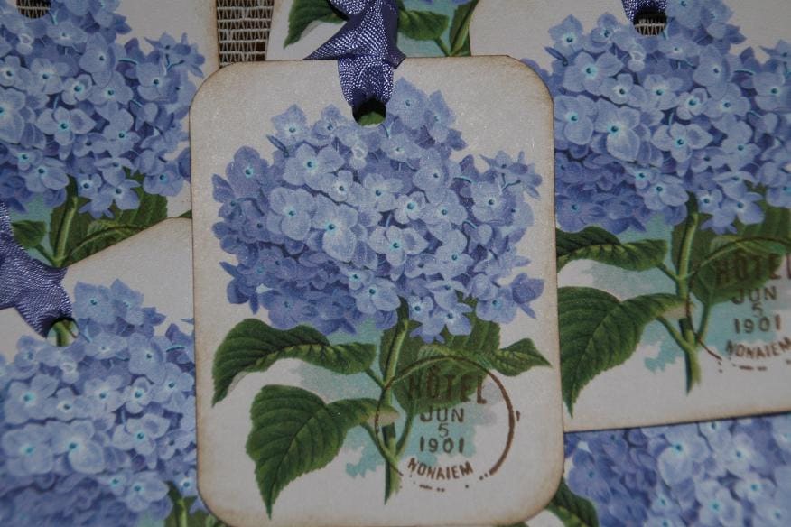 Lavender Periwinkle Hydrangea Gift Tags | Etsy