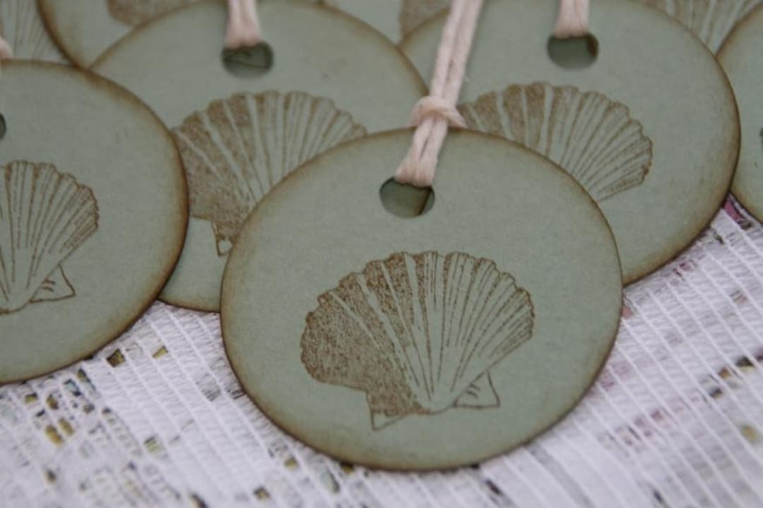 Beach Wedding Sea Shell Tags Beach Wedding Favor Tags - Etsy