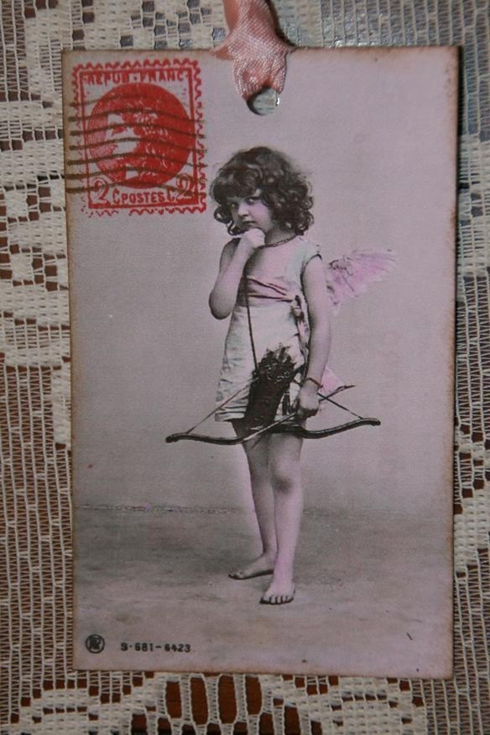 Pink Cupid Vintage Paris Postcard Gift Tags - Etsy