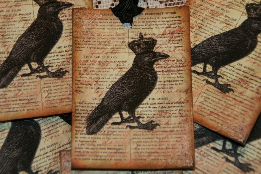The Crowned Black Crow Tags - Etsy
