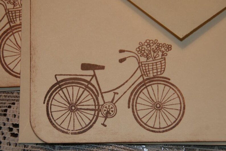 Bicycle Note Cards With Envelopes Set of 8 Gift Wrapped Hand - Etsy
