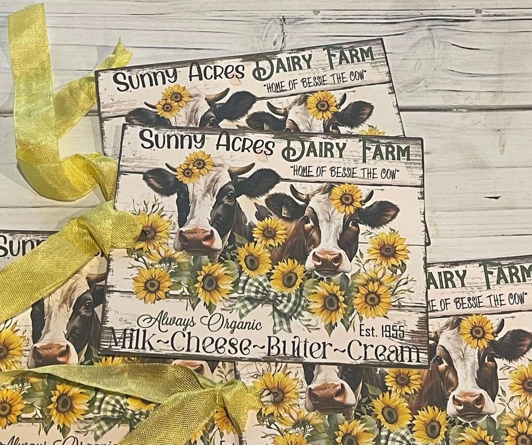 Country Dairy Farm Cow Gift Tags Farmhouse - Etsy