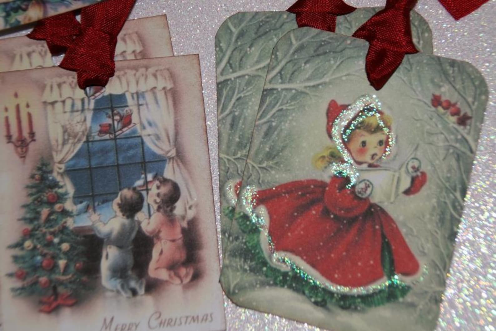 Christmas Tags Holiday Gift Tags Retro Christmas Variety | Etsy