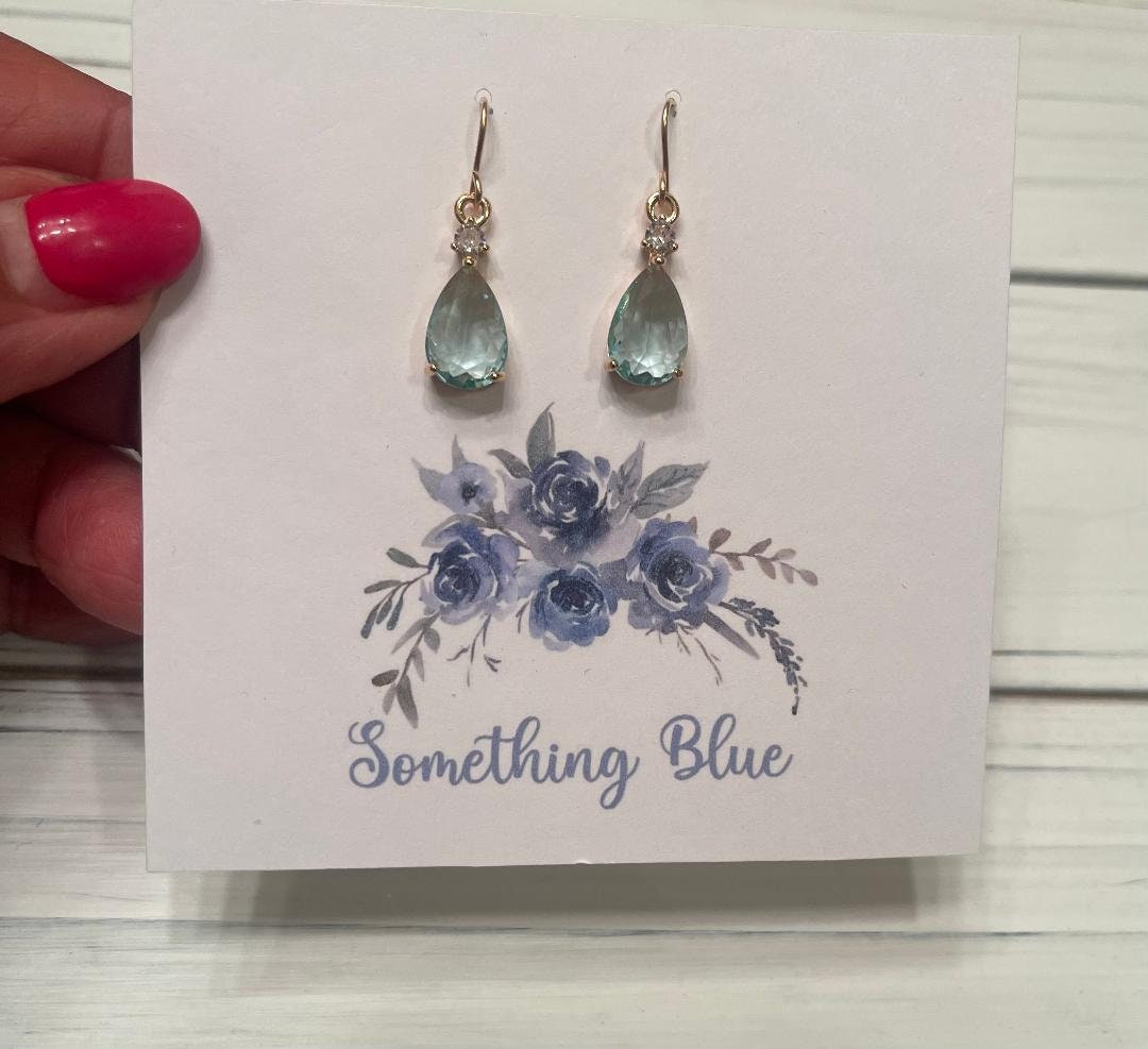 Something Blue for Bride, Something Blue Earrings Teardrops, Gift for ...