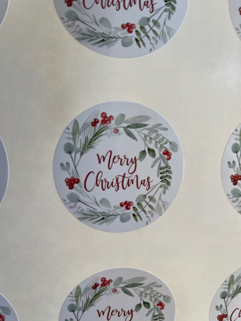 Merry Christmas Stickers, Envelope Seals, Card Seals Merry Christmas ...