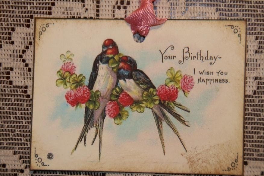 Birthday Gift Tags Sweet Birds Wishing Happiness Gift Tags | Etsy