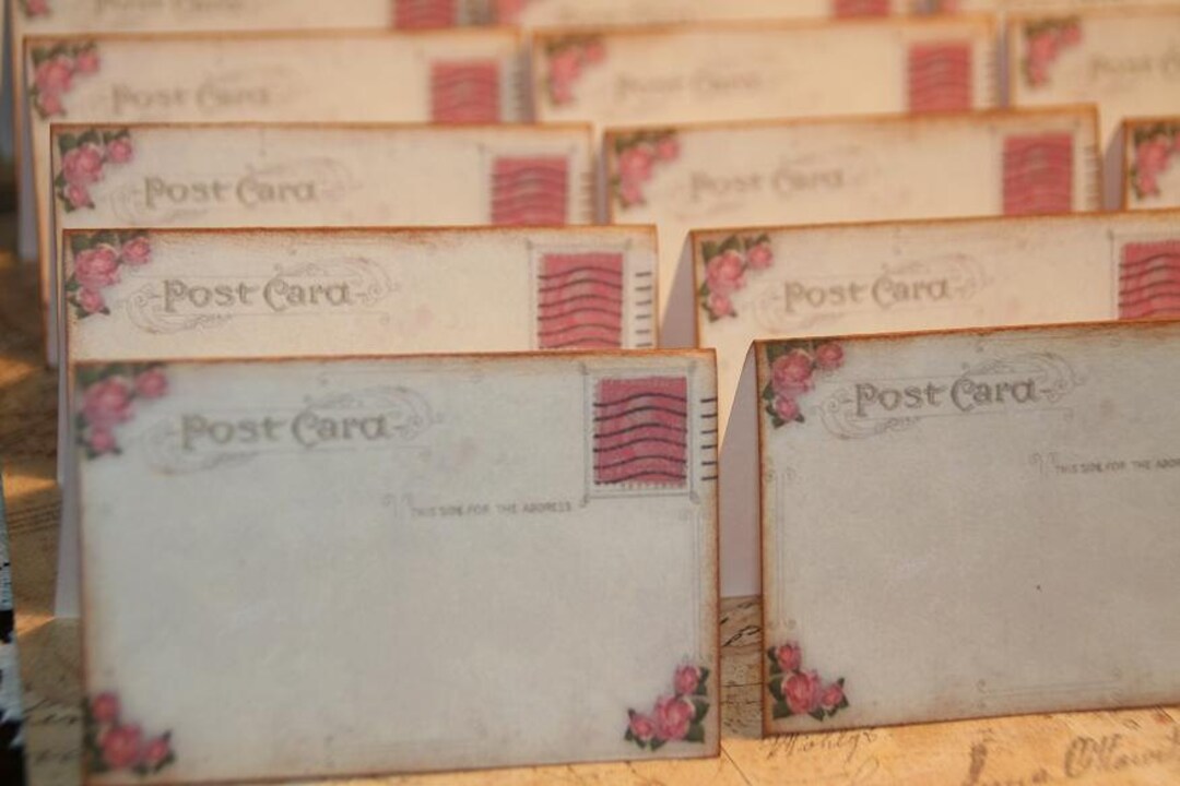 50 - Wedding Place Cards - Vintage Paris Post Cards Wedding Placecards ...