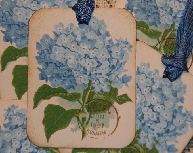 Blue Hydrangea Gift Tags - Etsy