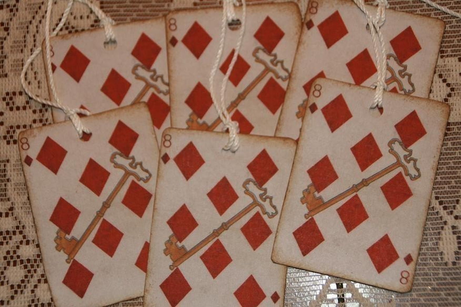 Vintage Playing Card 8 of Diamonds Gift Tags - Etsy