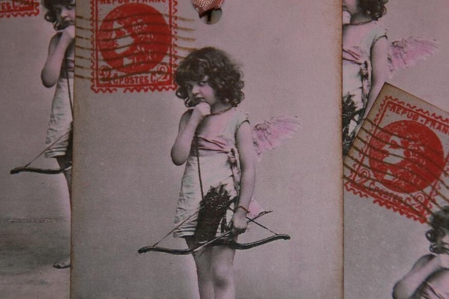 Pink Cupid Vintage Paris Postcard Gift Tags - Etsy