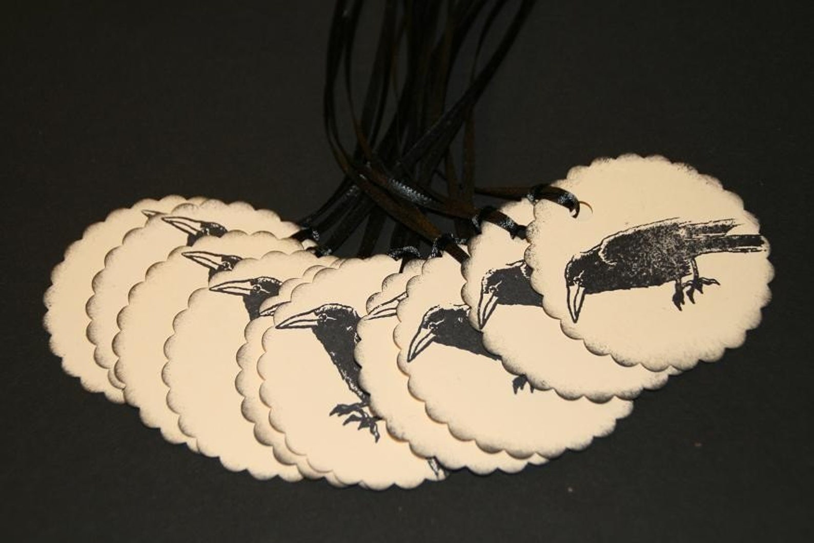 Vintage Halloween Black Crow Raven Gift Tags - Etsy