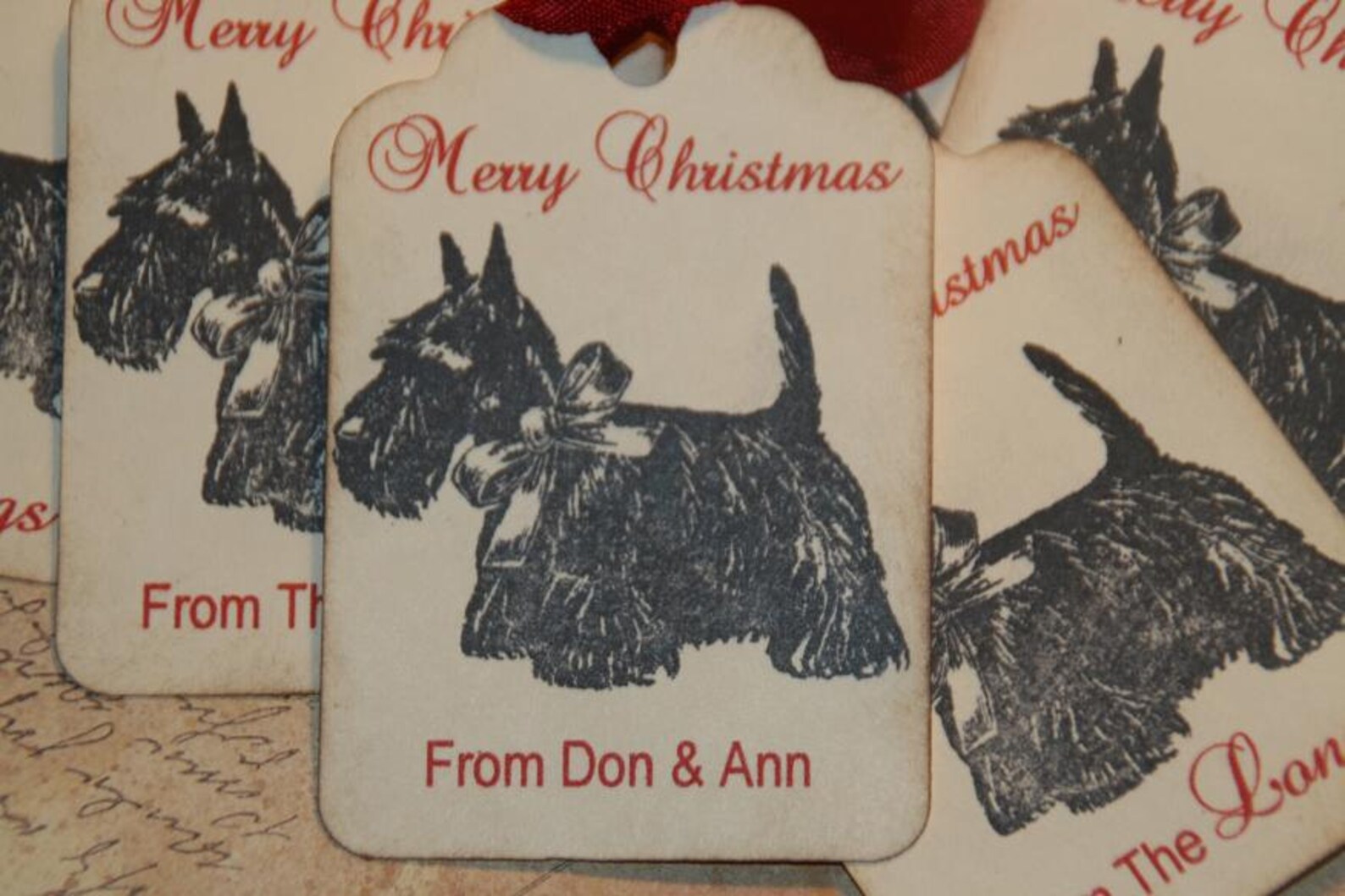 Scottie Dog Christmas Tags Personalized Christmas Tags Merry Christmas ...