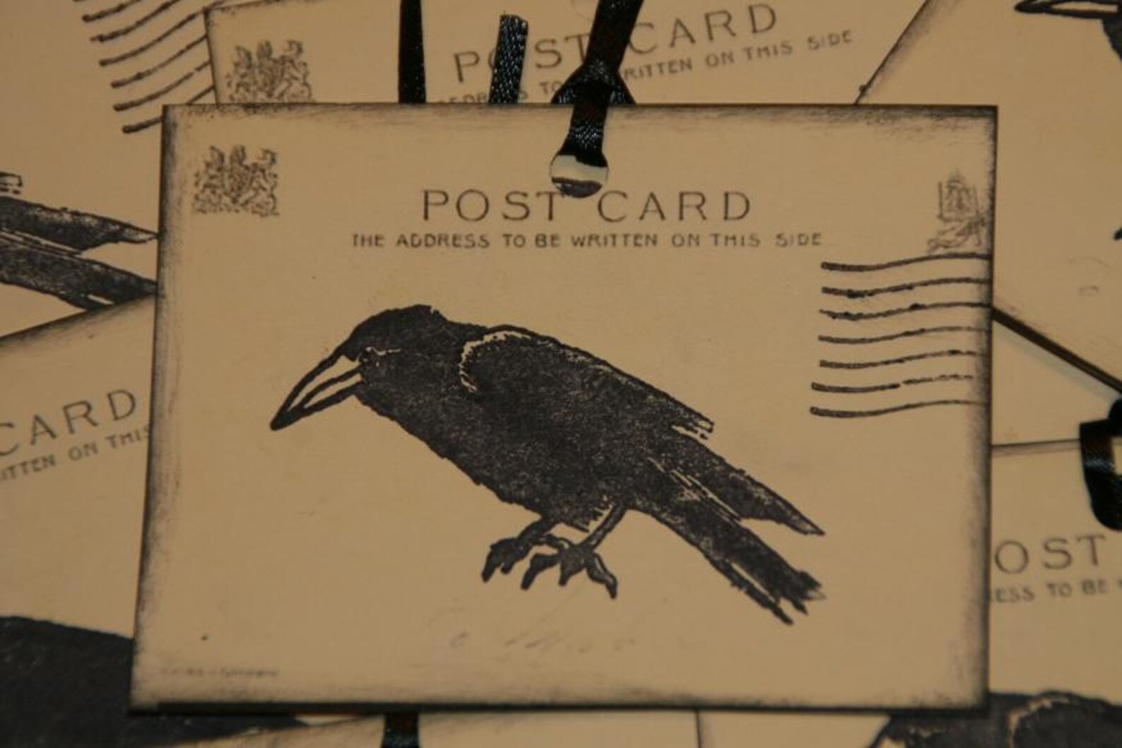 Black Crow Gift Tags Primitive Raven Halloween Fall Tags Qty 8 | Etsy