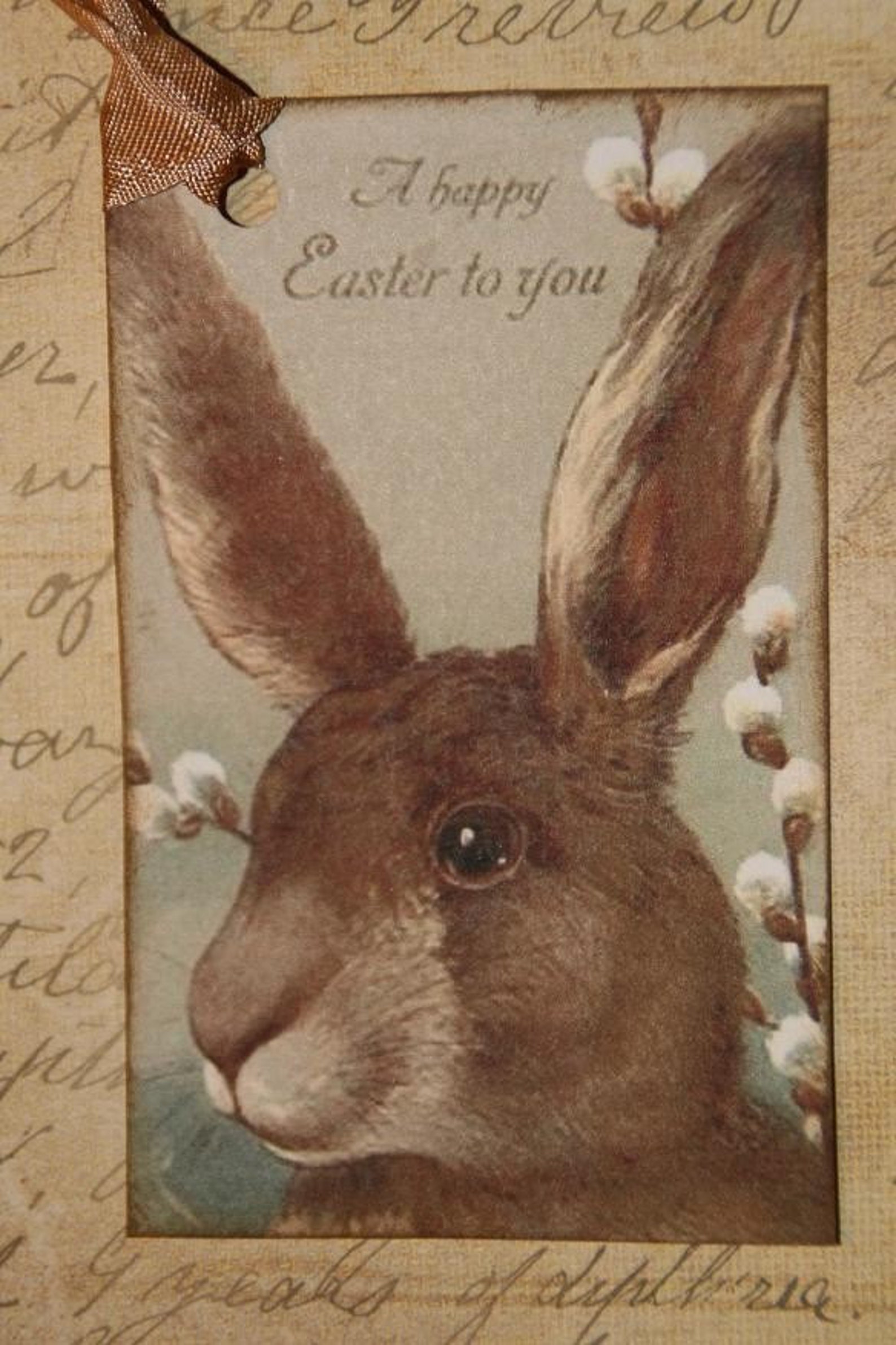Bunny Easter Tags, Bunny Spring Tags, A Happy Easter to You Gift Tags ...