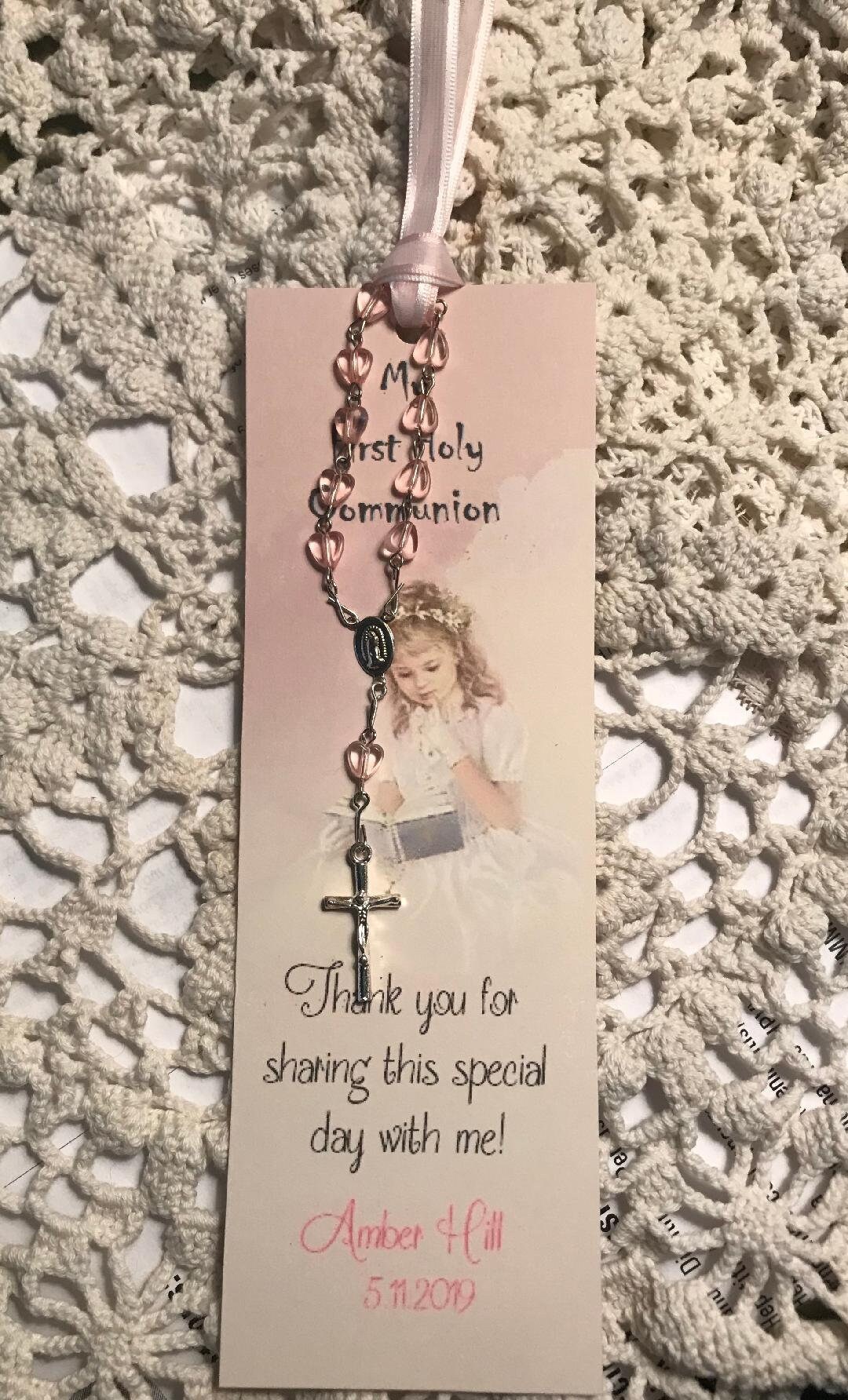 Girl's First Communion Favor, Bookmark Prayer or Remembrance Card With ...
