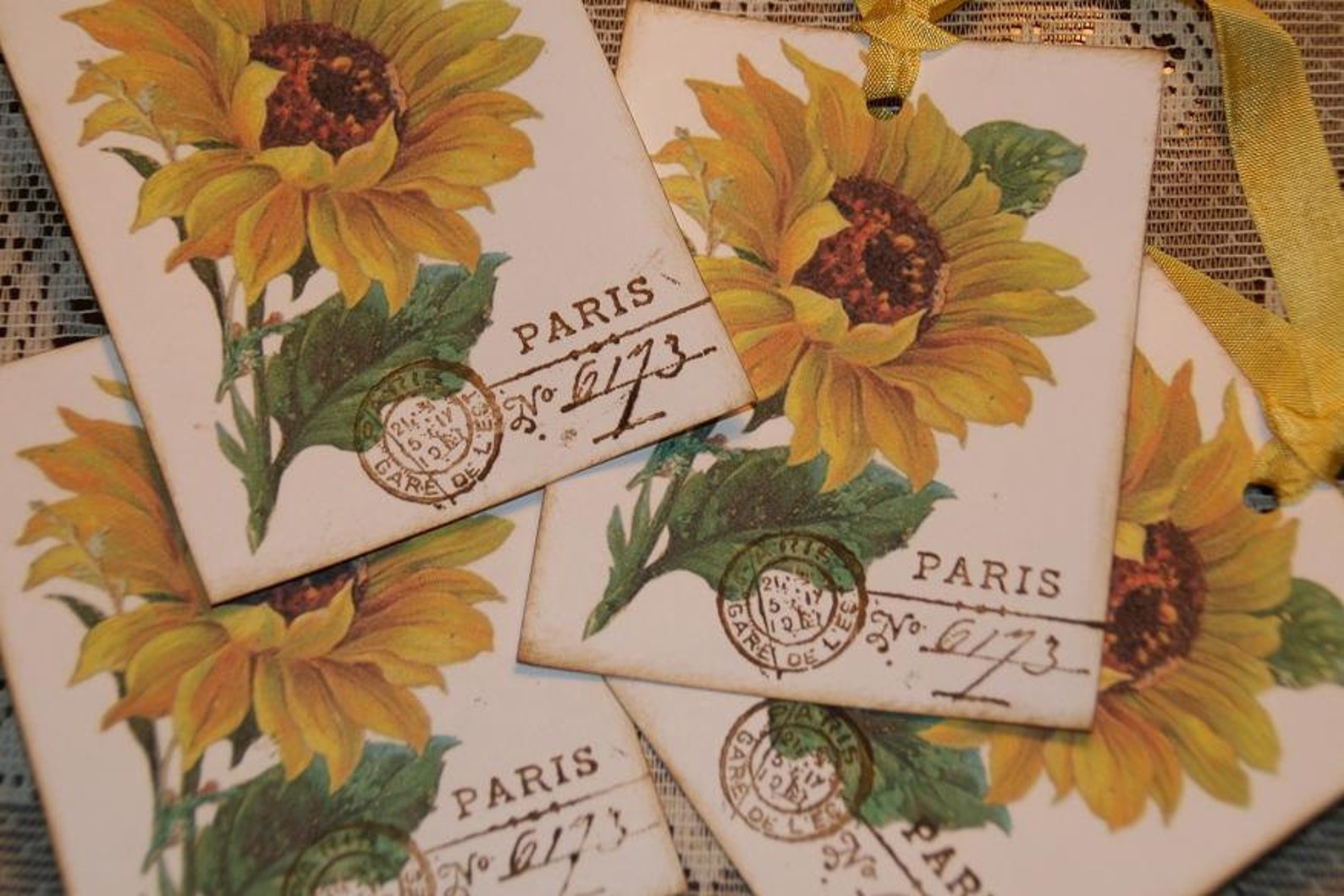 Sunflower Tags - Etsy
