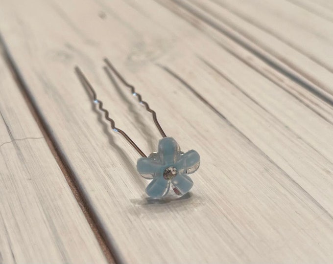 Something Blue Hair Pin, Bride Hair Pin, Blue Flower, Bride Hair ...