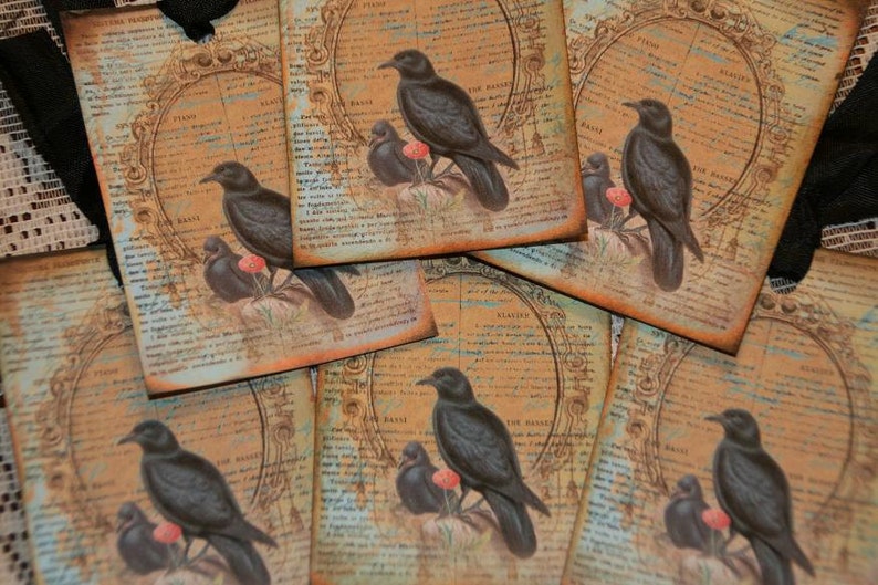 Pretty Crow Tags | Etsy