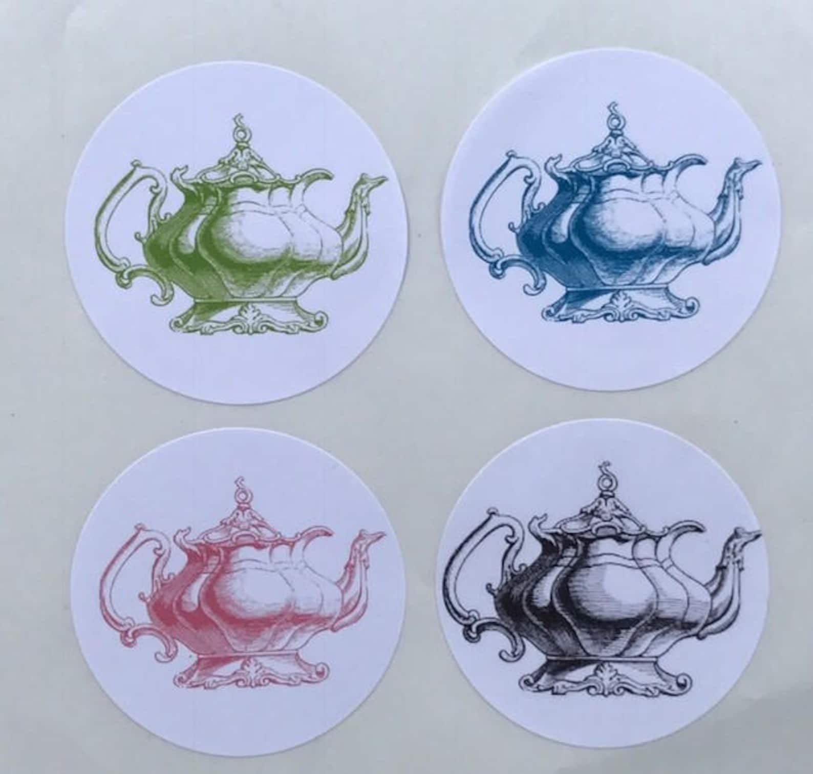 Tea Party Favor Sticker Teapot Labels Bridal Shower Favors | Etsy