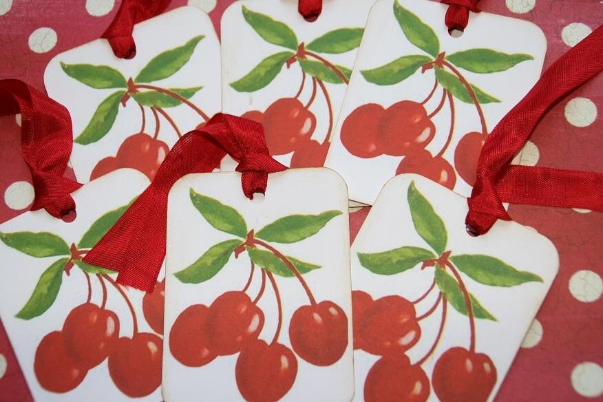 Fresh Picked Cherries Gift Tags - Etsy