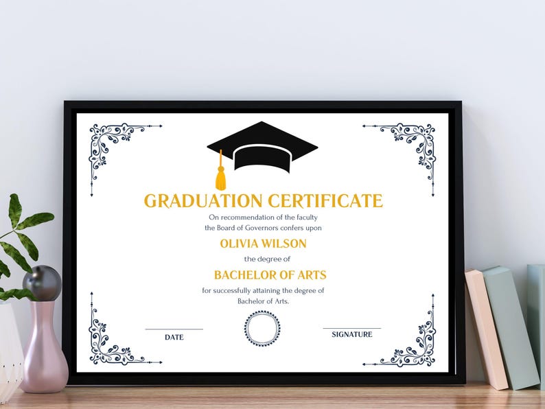 High School Senior Diploma Certificate of Graduation Class of 2024 ...