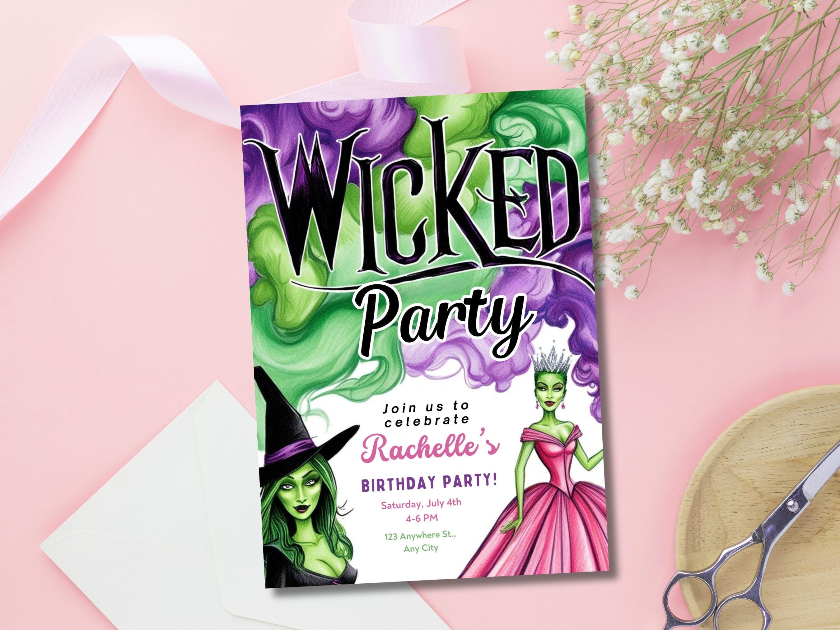 Wicked Birthday Party Invitation | Pink and Green Party | Wicked ...