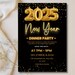 Editable New Year Invitation, 2025 New Year Invitation, NYE 2025 ...