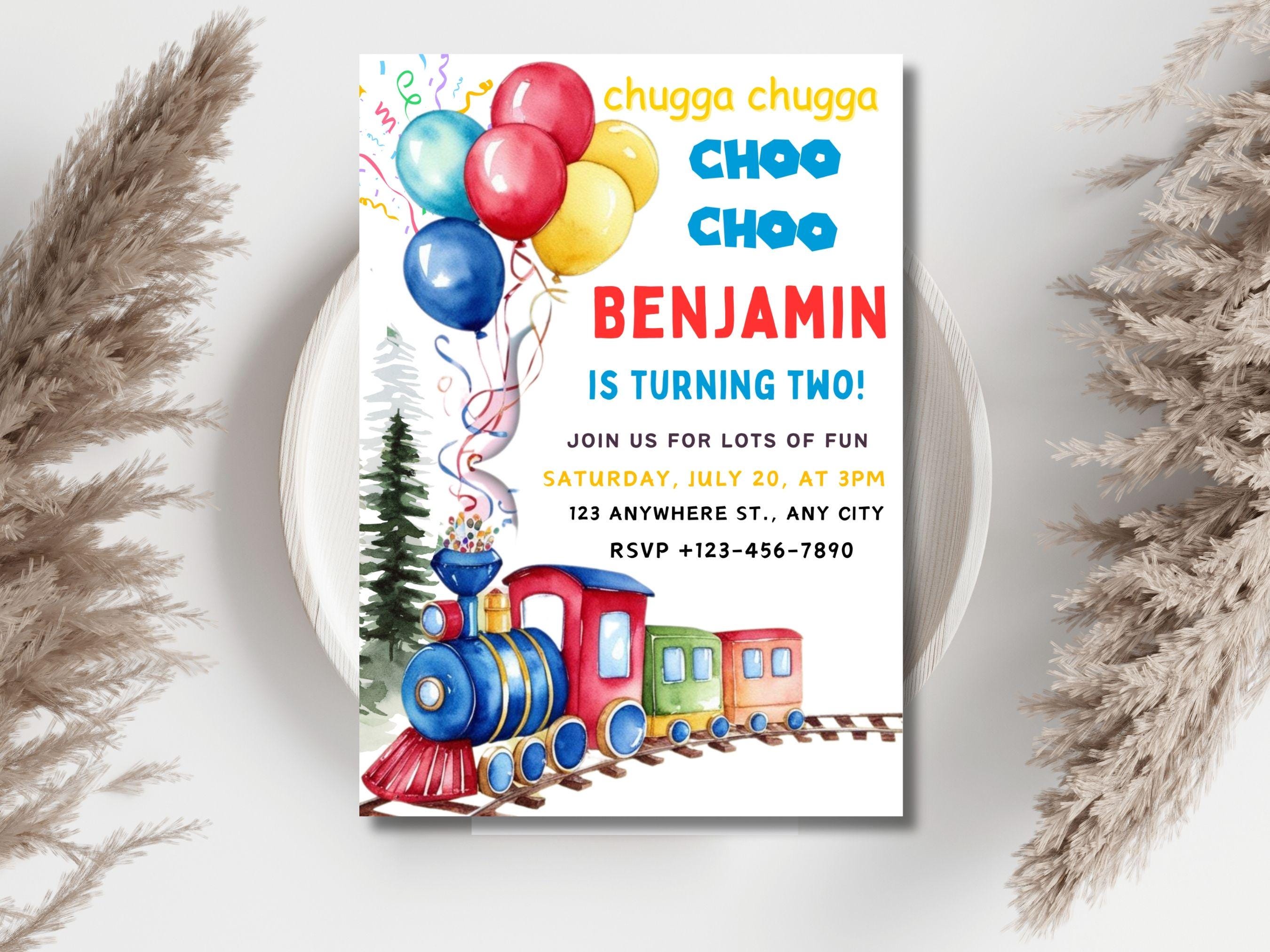 Editable Train Birthday Invitation Template, Toy Train Invitation for ...