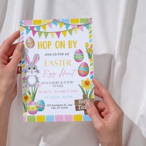 Easter Egg Hunt Invitation, Easter Bunny Invitation, Easter Party ...