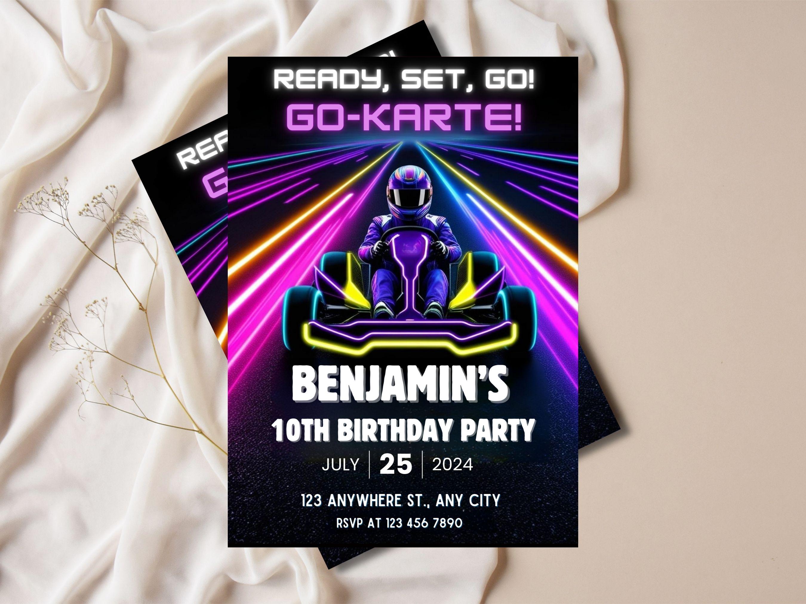 Editable Go-kart Birthday Invitation Template, Go Kart Kids Party, Go ...