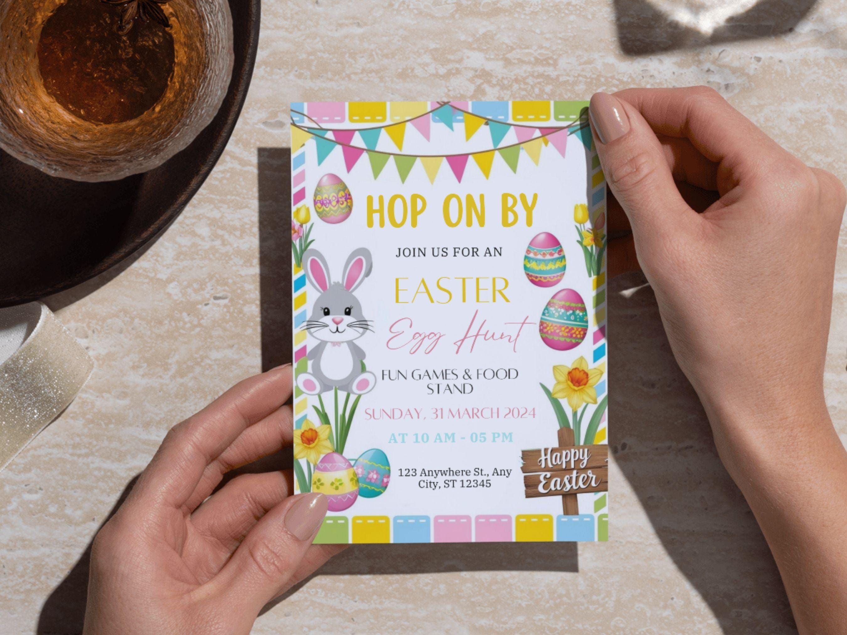 Easter Egg Hunt Invitation, Easter Bunny Invitation, Easter Party ...