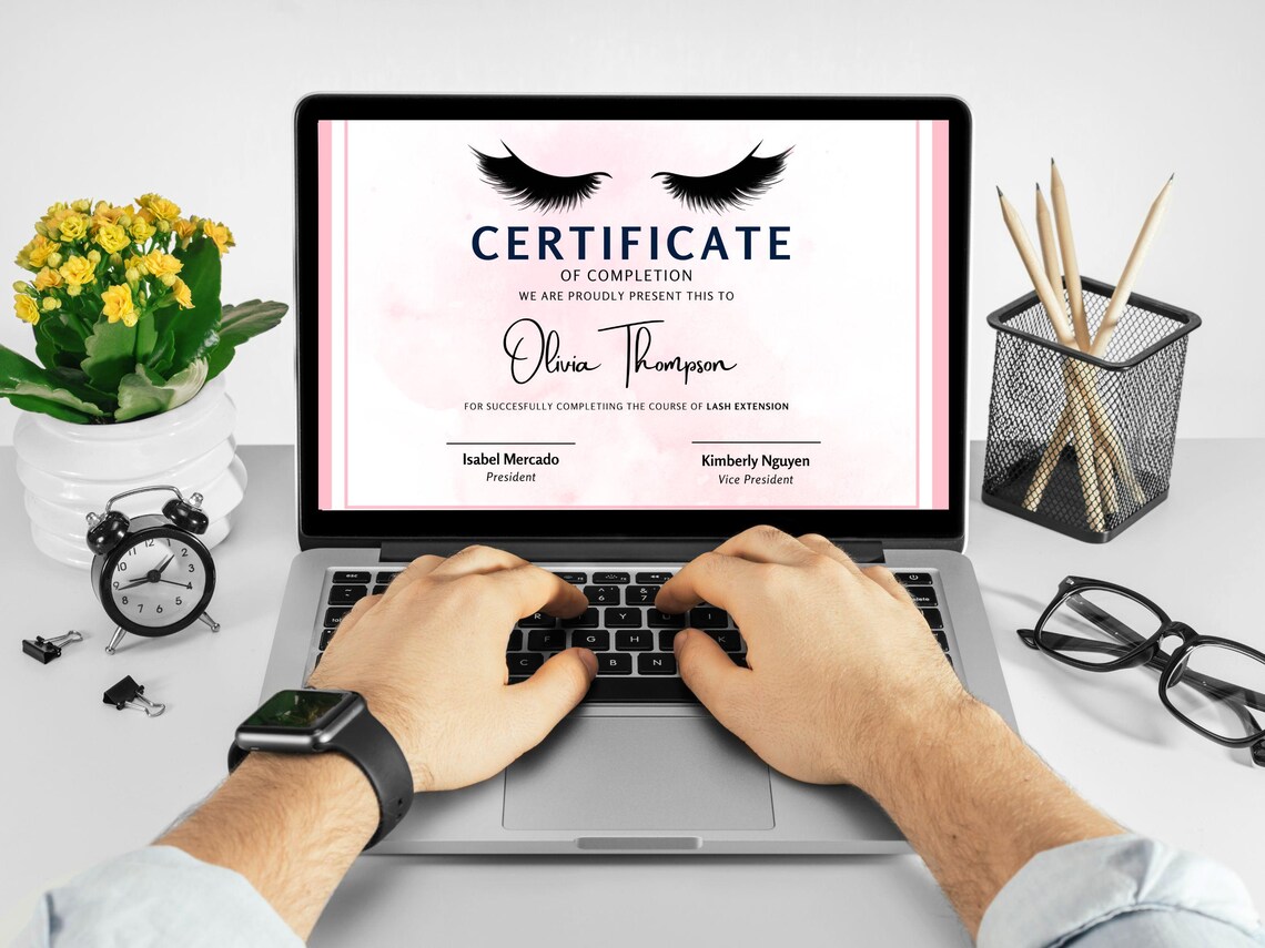 Editable Lash Certificate of Completion Template, Printable Lash ...