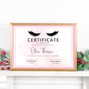 Editable Lash Certificate of Completion Template, Printable Lash ...