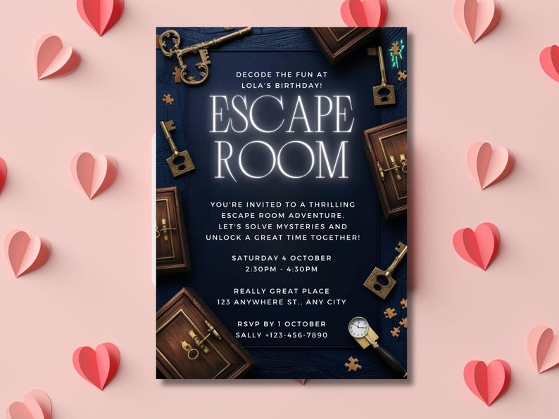 Escape Room Invitation, Mystery Birthday Party, Escape Room Party ...