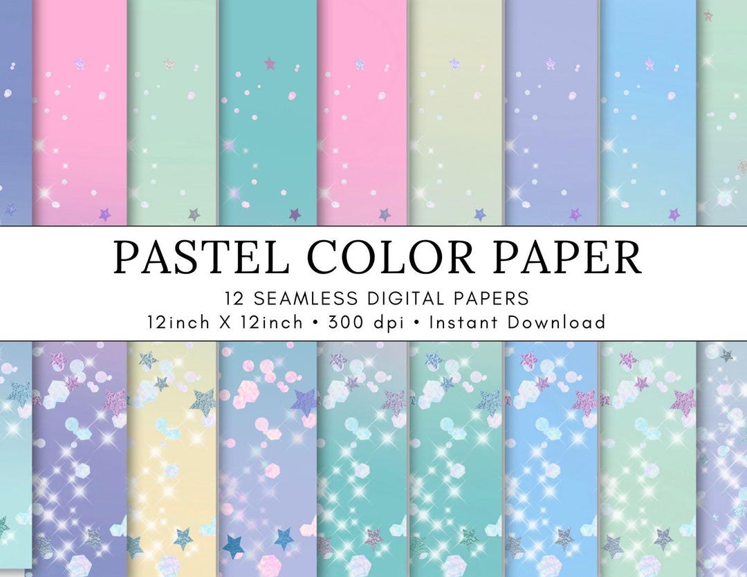 Pastels Digital Paper - Pastel Colors Digital Paper Pack - 30 Papers ...