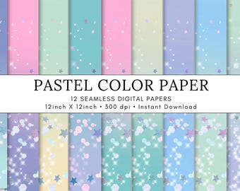 Pastels Digital Paper - Pastel Colors Digital Paper Pack - 30 Papers ...