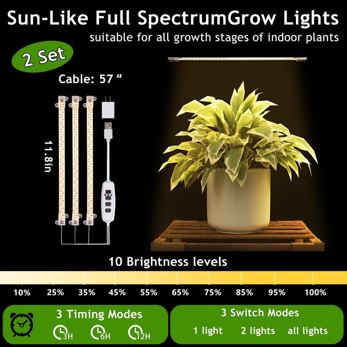 Plant Stand With Grow Light, Plant Shelf Indoor Flower Stand for Living ...