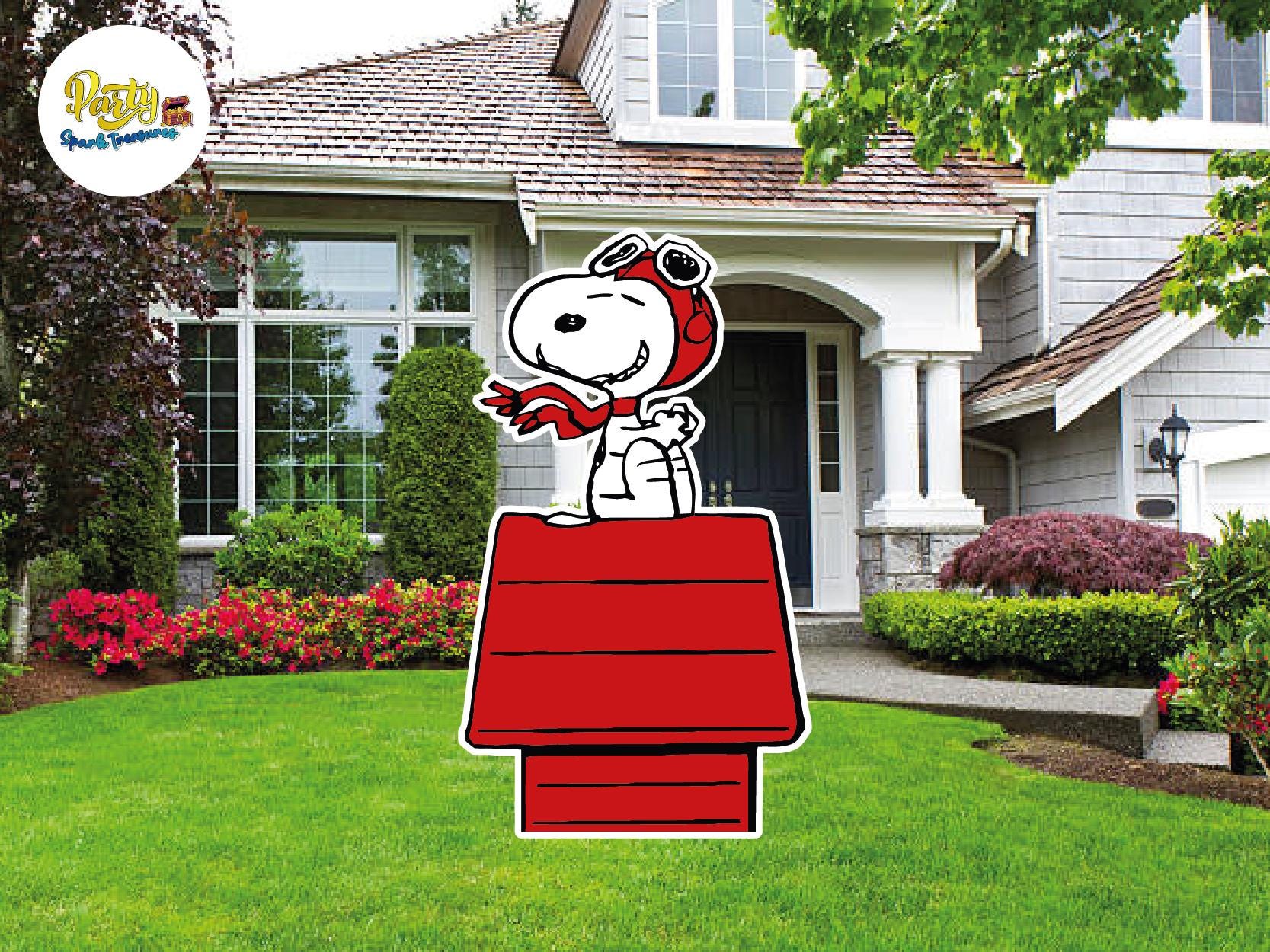 Snoopy Ice Skater Ready for Christmas Yard Signs With Snoopy Santa ...