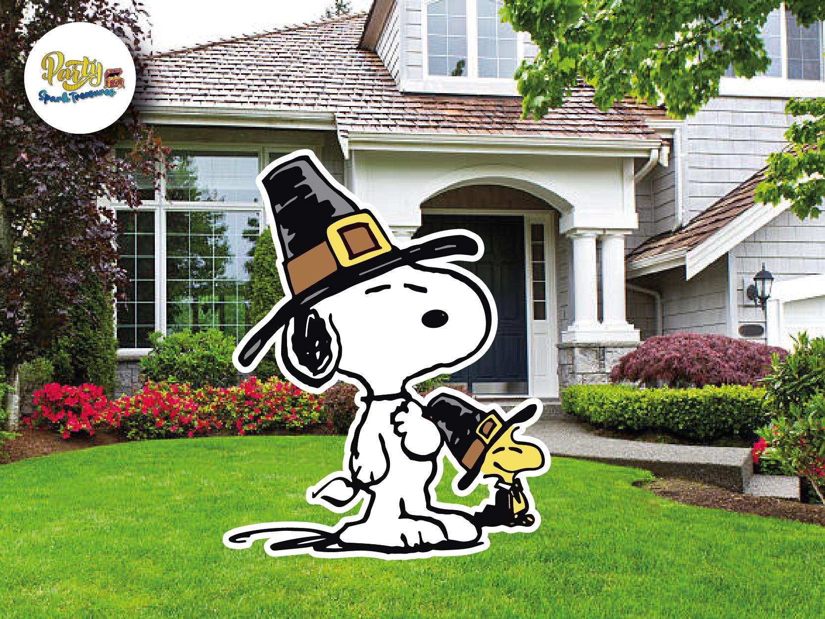 Charlie, Snoopy, Peppermint Patty, Lucy Thanksgiving Show Logo Yard ...
